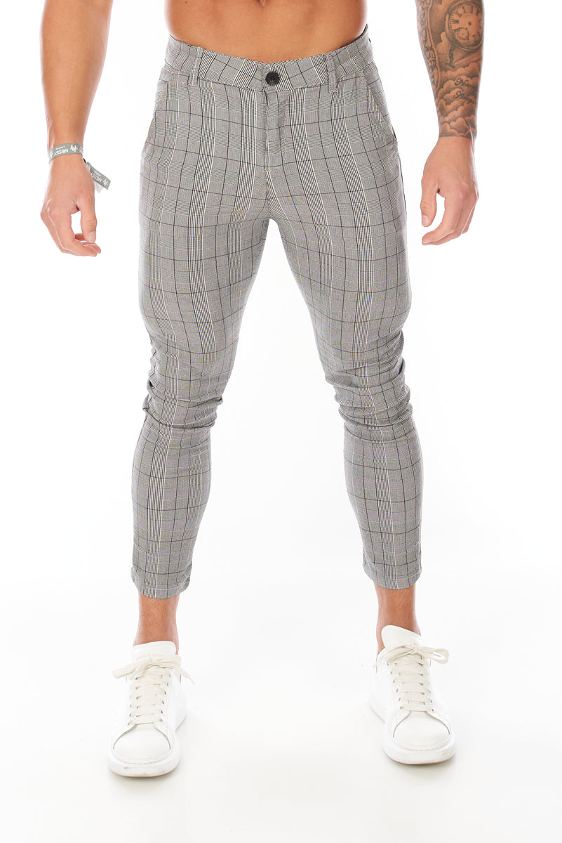 Score Mono Check Cropped Trousers – Messy London