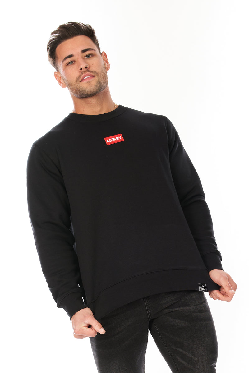 Messy Patch Crew Neck Black Jumper – Messy London